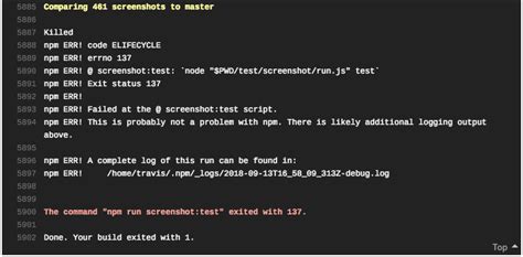 Screenshot Test Ci Task Hangingkilled While Comparing Against Master