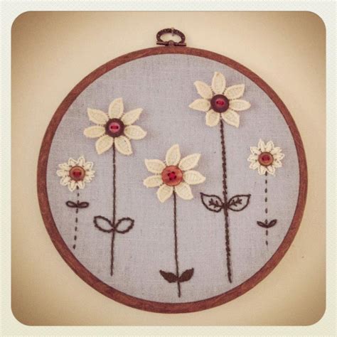 Flower Garden Embroidery Wall Hanging Hand Stitched Embroidery Hoop