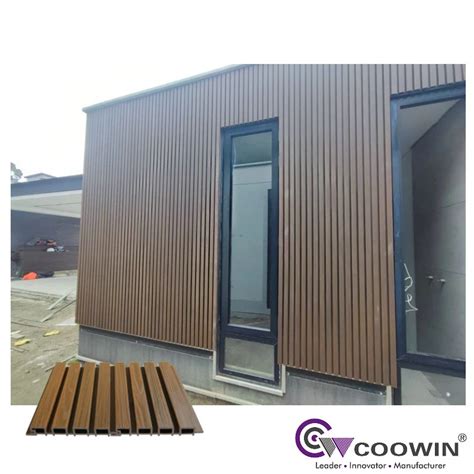 Slated Wall Siding Exterior Architectural Outdoor Co Extrusion Wpc Wood Cladding China Wpc