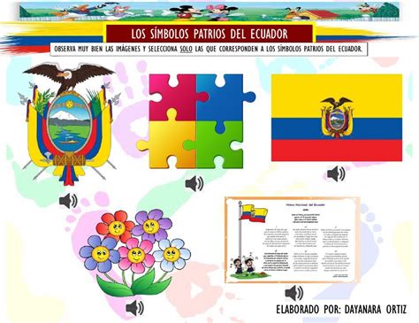 Los Símbolos Patrios Del Ecuador Ficha Interactiva Ecuador Tips Ideas Preschool Art