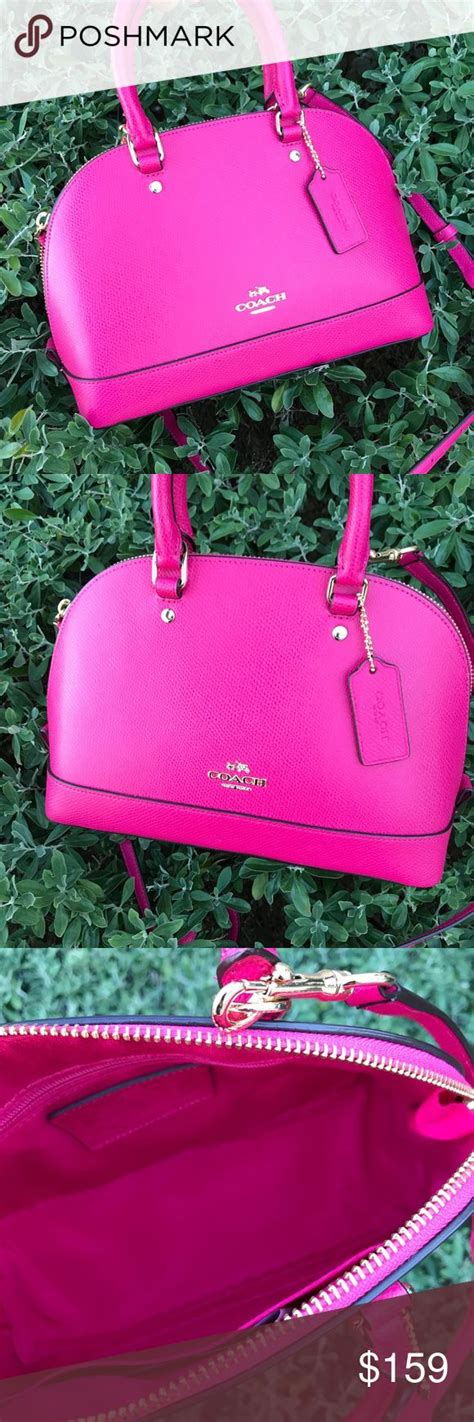 Coach Pink Ruby Mini Sierra Satchel Signature Coach Crossbody Bag