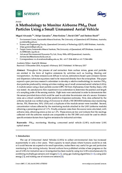 pdf a methodology to monitor airborne pm10 dust particles using a