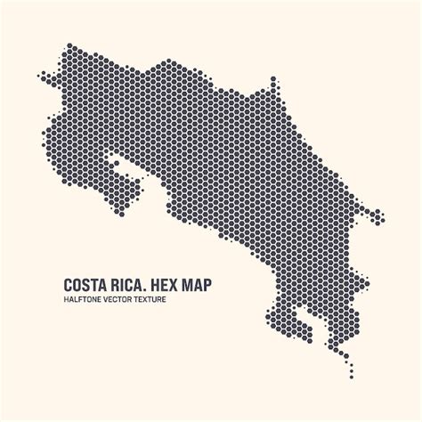 Premium Vector Costa Rica Map Vector Hexagonal Halftone Pattern Isolated On Light Background