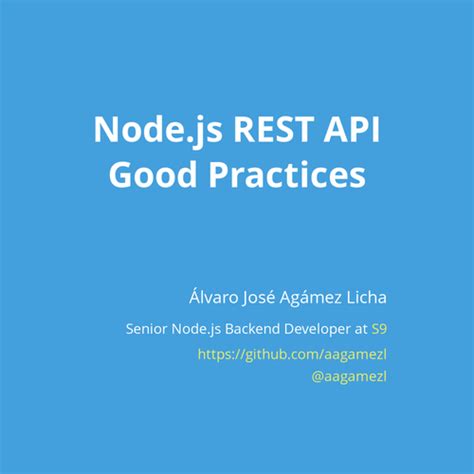 Nodejs Rest Api Good Practices