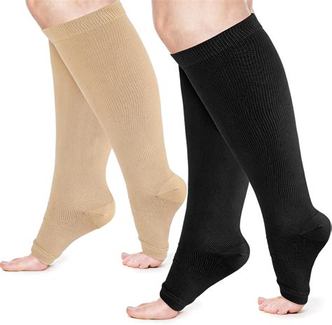 2pairs Plus Size Compression Socks For Women Wide Calf