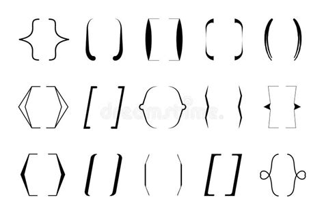 Curly Brace Set Vector Text Brackets Collection For Messages Quotas Stock Vector