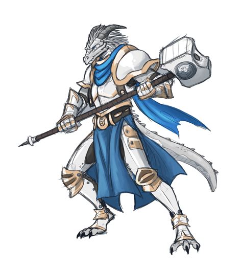 Silver Dragonborn Cleric