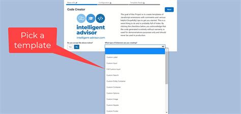 Javascript Extensions Code Generator For Intelligent Advisor