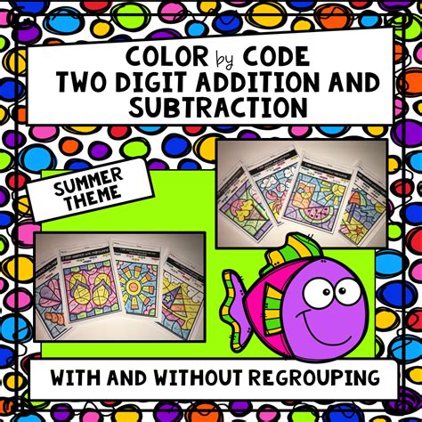 2 Digit Addition Without Regrouping Coloring Worksheets Addition Color