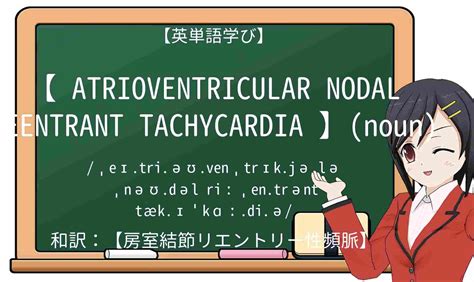 【英単語】atrioventricular Nodal Reentrant Tachycardiaを徹底解説！意味、使い方、例文、読み方