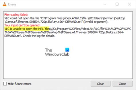 Your Input Cant Be Opened Vlc Is Unable To Open Mrl