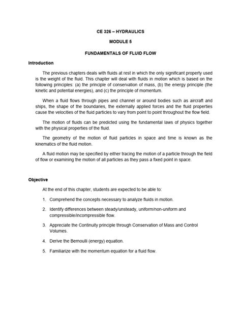 module 5 fluid flow measurement pdf fluid dynamics momentum