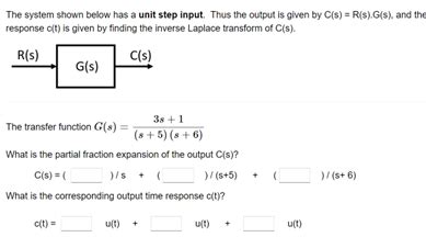 Solved The System Shown Below Has A Unit Step Input Thus Chegg