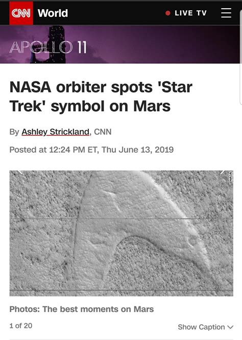 Nasa Orbiter Spots Star Trek Symbol On Mars Rdamnthatsinteresting