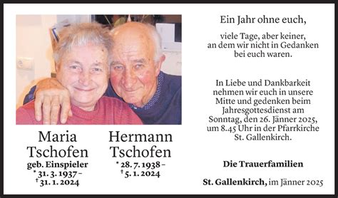 Todesanzeigen Von Maria Tschofen Todesanzeigen Vorarlberger Nachrichten