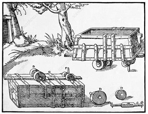 16th Century Mine Cart Illustration Stock Image C022 8934