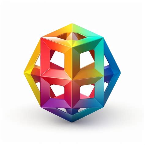Premium Photo Symmetrical Rainbow Color Cubic Sphere Bold Modular