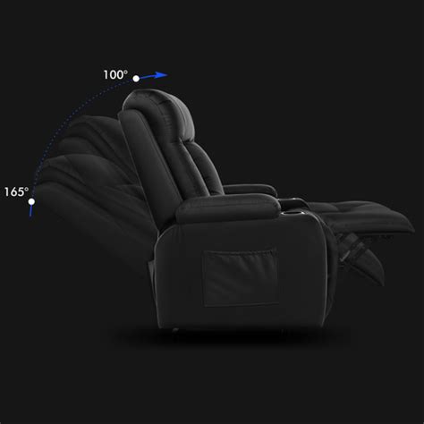 Hoxtonroom Polo Faux Leather Heated Massage Recliner Chair Temple