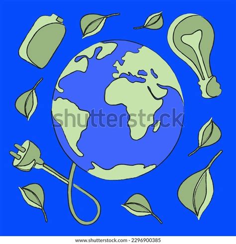 Save Planet Vector Isolated Illustration Energy Stock Vector Royalty