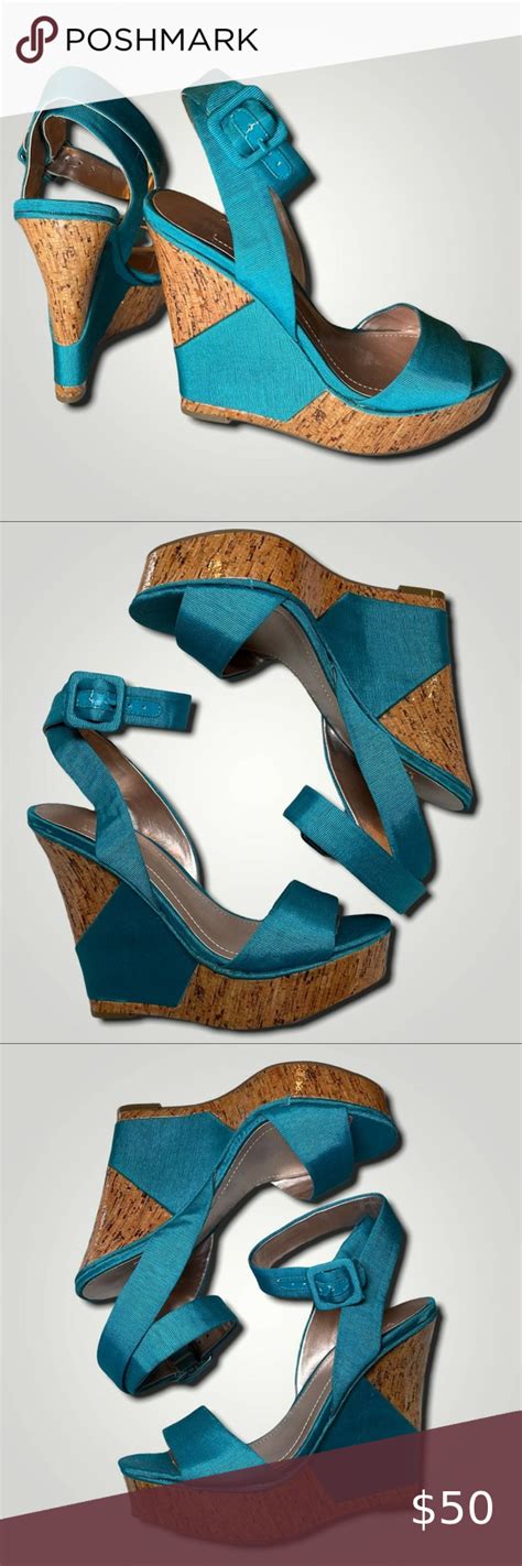 Bcbg Generation Y2k 90s Bright And Bold Vintage Wedge Sandals Punchy