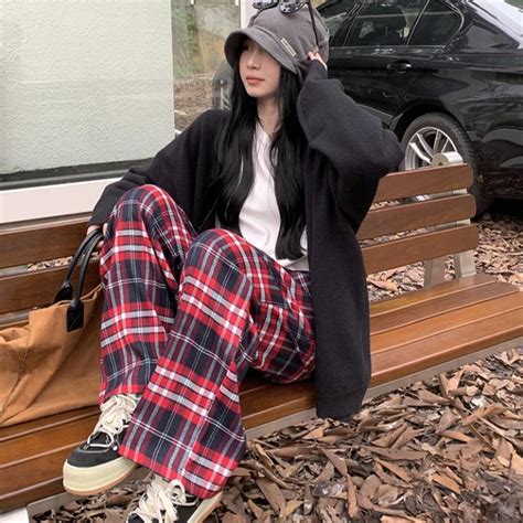 뱃살공쥬 44 99편하고 힙해 여사친st 루즈핏 가디건 체크팬츠 코디 세트 데일리 꾸안꾸룩 통통녀 뚱녀 마실룩 개강 캠퍼스갬성