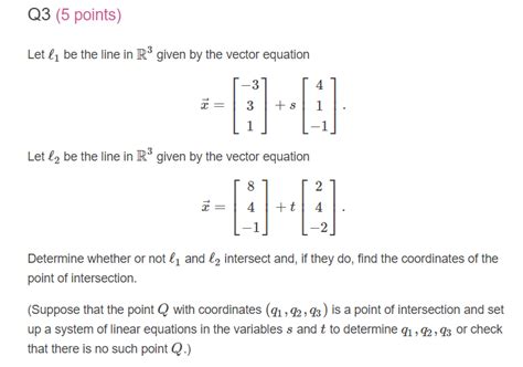 solved q3 5 points let e1 be the line in r3 given by the
