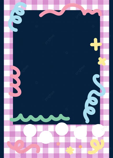Purple Polaroid Aesthetic Frame And Cute Abstract Shape Vector Purple