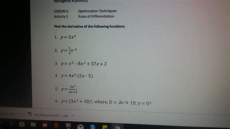 Solved Managerial Economics Lesson Activity Optimization Chegg