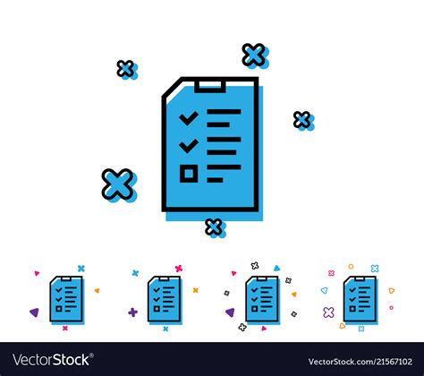 Checklist Document Line Icon File Sign Royalty Free Vector