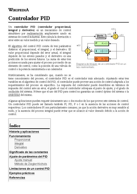 Controlador Pid Concepto Del Control Pid Diagrama De Bloques De Un Controlador Pid En Un