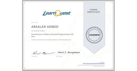 arsalan ahmed on linkedin completion certificate for introduction to object oriented programming…