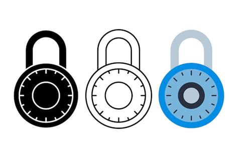 Premium Vector Round Padlock Glyph Outline Flat