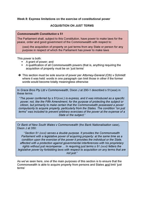 Llb203 Wk 8 L Lecture Notes 8 Week 8 Express Limitations On The