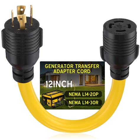 Kanayu 20amp To 30amp Generator Adapter Cord Compatible With Nema L14 20p To L14 30r
