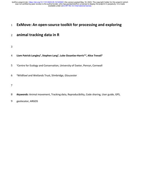 Pdf Exmove An Open Source Toolkit For Processing And Exploring