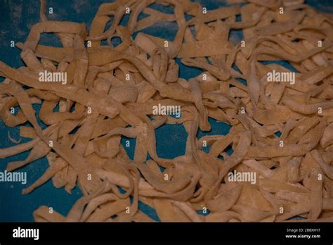 Raw Yellow Italian Pasta Egg Homemade Noodles Cooking Process
