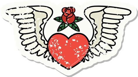Heart Wings Tattoo Vector Art Icons And Graphics For Free Download