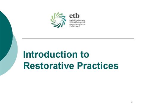 Introduction To Restorative Practices 1 Presentation Overview 1