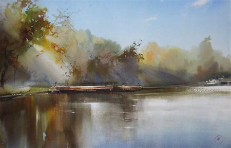 Ilya Ibryaev Autumn plein Air watercolor 53х35 cm Landscape