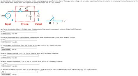 Solved Circuit With Its Input Triangle Pulse The Capacitor