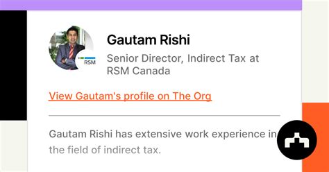 Gautam Rishi Senior Director Indirect Tax At Rsm Canada The Org