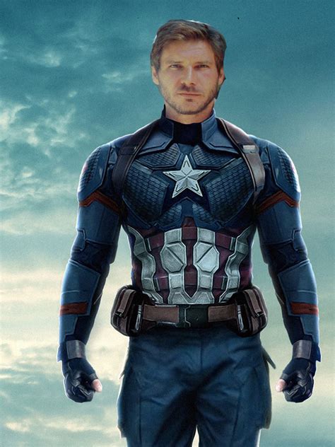 Harrison Ford As Captain America By Steveirwinfan96 On Deviantart