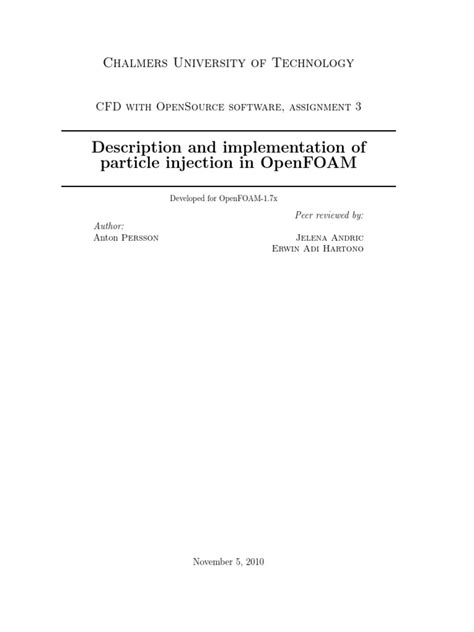 Description And Implementation Of Particle Injection In Openfoam Pdf Pdf Fuel Injection