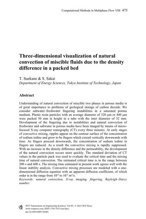 pdf three dimensional visualization of natural convection of