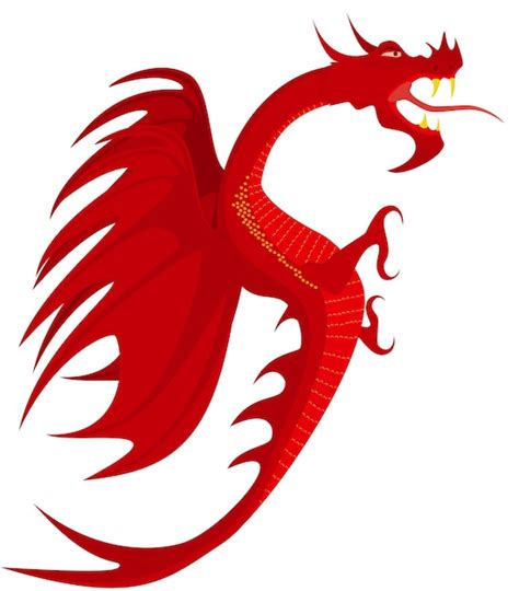 Premium Vector | Red dragon