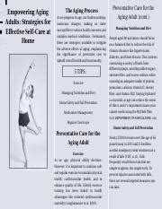 Effective Self Care Strategies For Aging Adults Exercise Course Hero