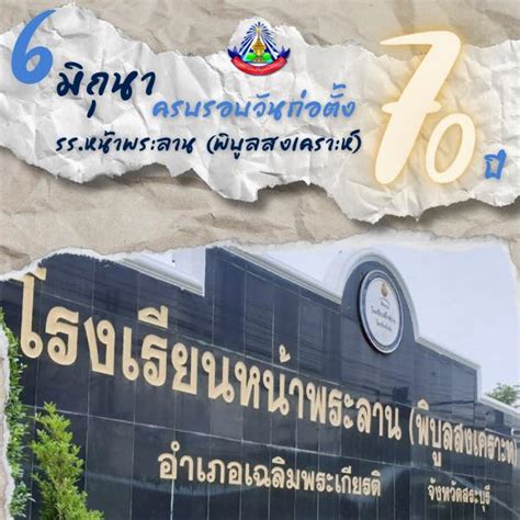 6 6 66 ครบรอบ 70 ปี โรงเรียนหน้าพระลาน พิบูลสงเคราะห์