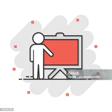 만화 스타일의 교육 아이콘을 훈련 사람들 세미나 벡터 만화 일러스트 픽토그램 학교 교실 수업 비즈니스 컨셉 스플래시 효과 강사에