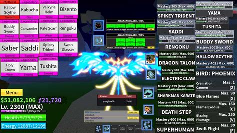 Blox Fruit Account Lv2300 Max Awaken Phoenixdark Unverified Account