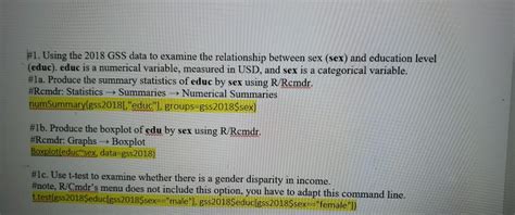 1 using the 2018 gss data to examine the